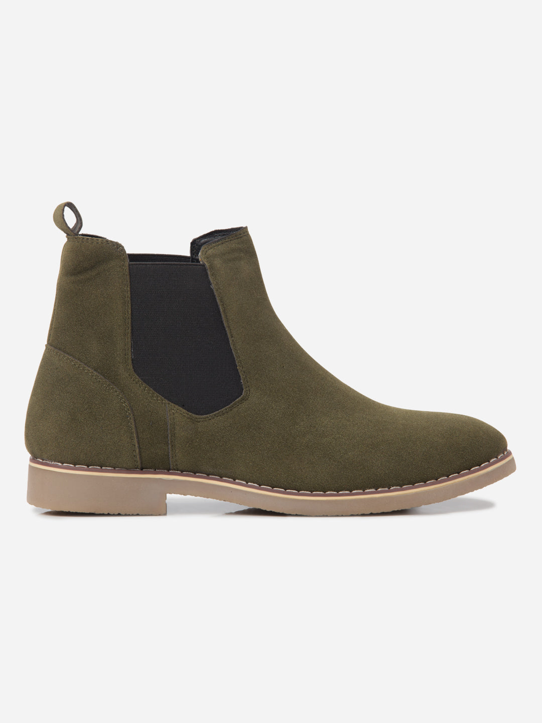 Buy Men's Olive Suede Smart Casual Chelsea Boots (IX3037)
